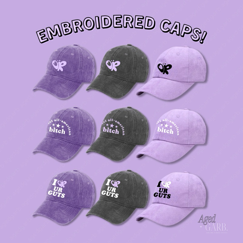Olivia Rodrigo Guts World Tour Inspired Embroidered Ball Caps and ...