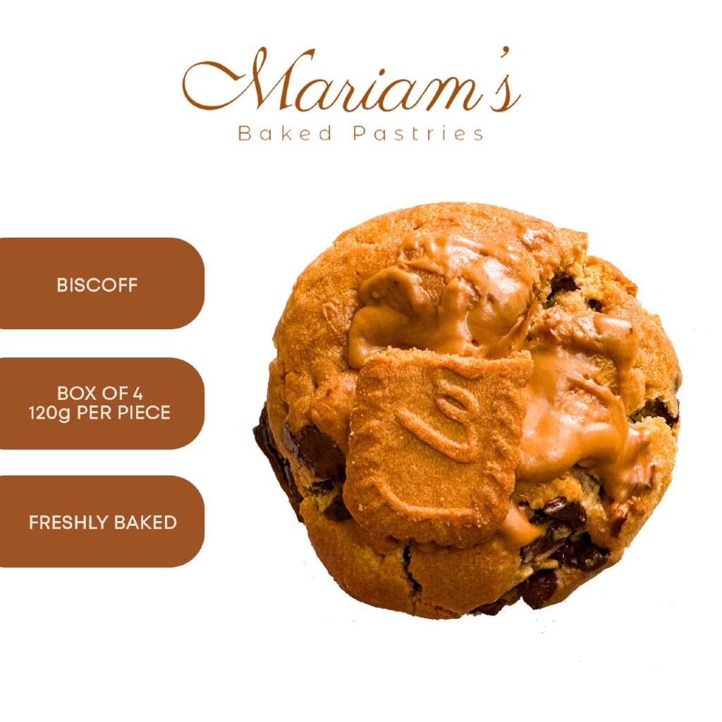 Mariam's Baked Pastries | Biscoff Cookies | Box of 4 Palm-sized ...
