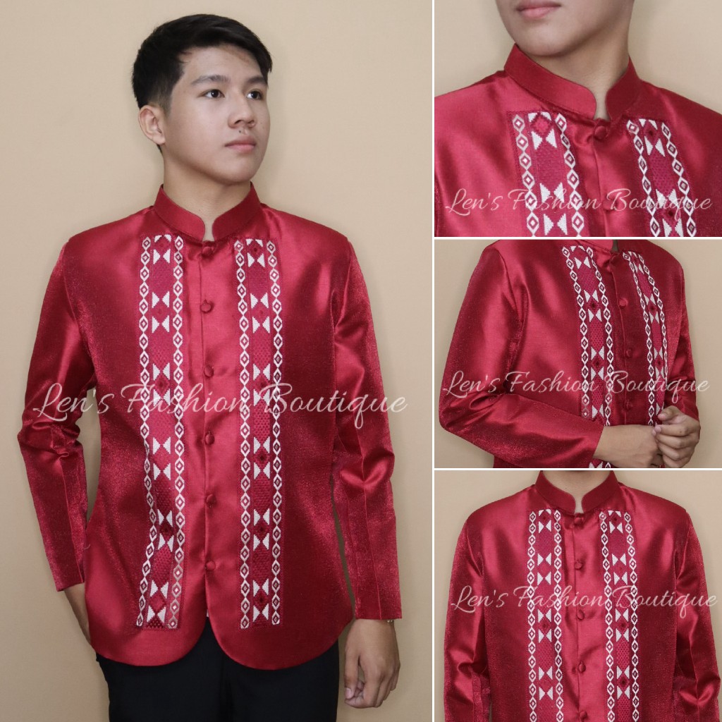 HIGH QUALITY COAT BARONG METALLIC GAZAR (COLORED) | Shopee Malaysia