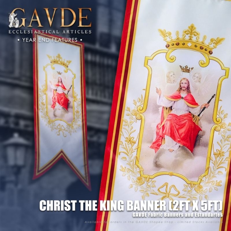GAVDE Christ the King Banner — Holy Name of Jesus Fabric Estandarte ...