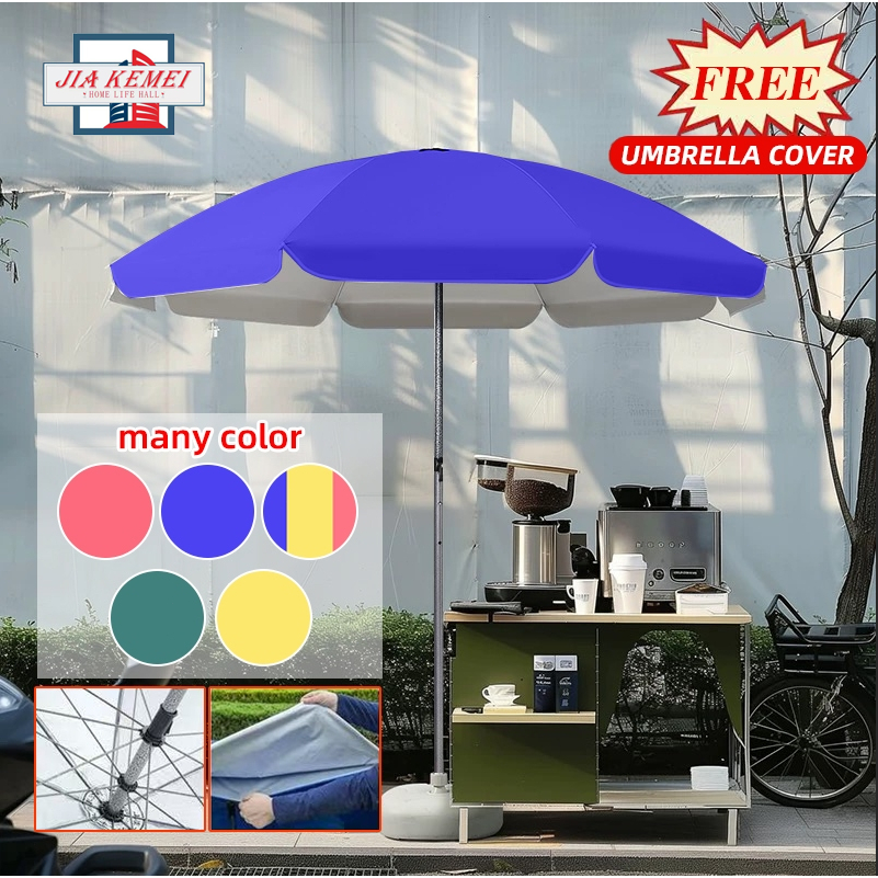 2.1M BIG Parasol Umbrella Blocks 99% of UV rays Beach Round retractable ...