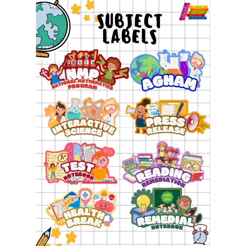 Subject Labels for notebooks | Shopee Malaysia