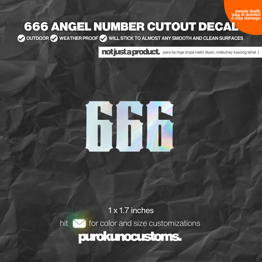 666 ANGEL NUMBER CUTOUT DECAL STICKER | Shopee Malaysia