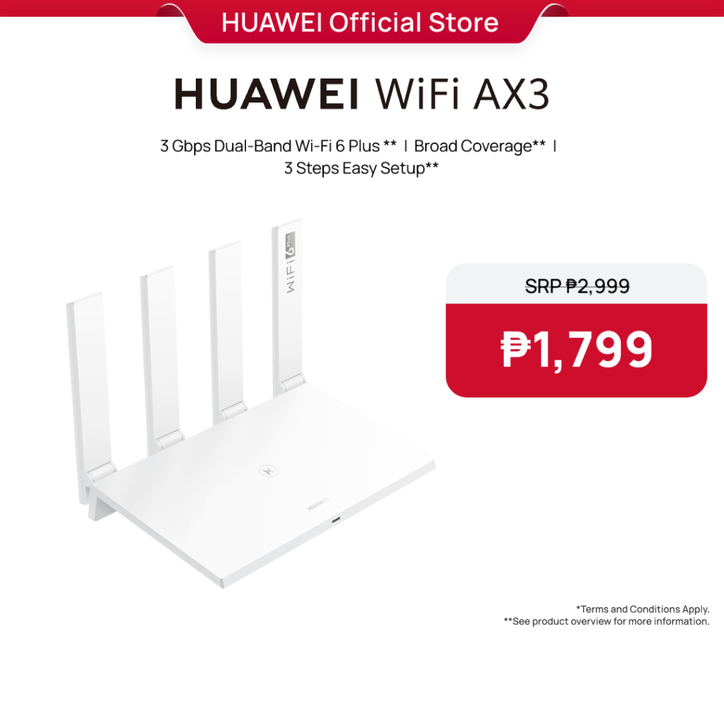 HUAWEI WIFI AX3 Router | 3 Gbps Dual-Band Wi-Fi 6 Plus | Broad Coverage ...