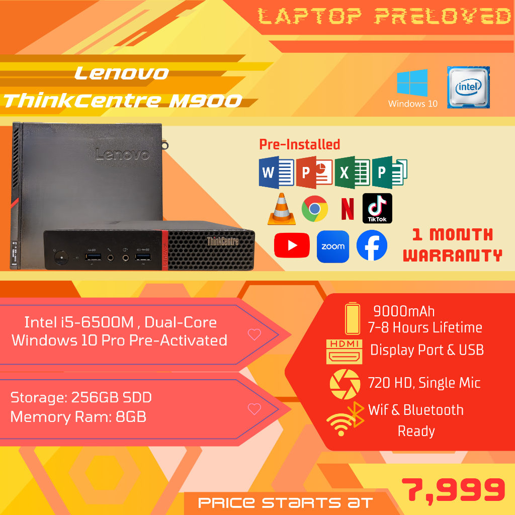 Lenovo ThinkCentre M900 | Mini PC | Intel i5-6500T | RAM 8GB | For ...