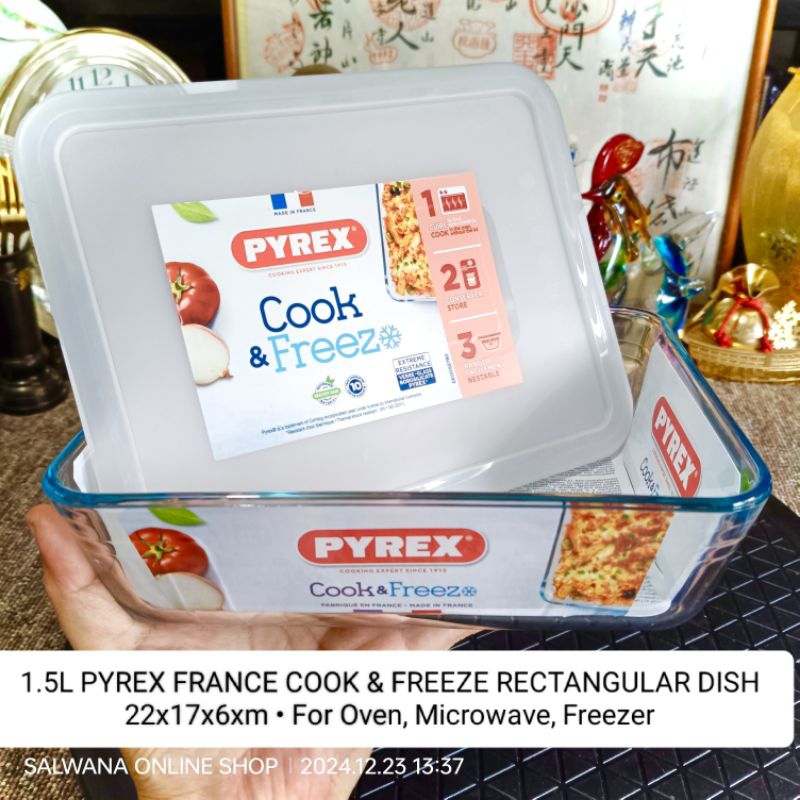 1.5L PYREX FRANCE COOK AND FREEZE RECTANGULAR (BAKING) DISH / ROASTER ...