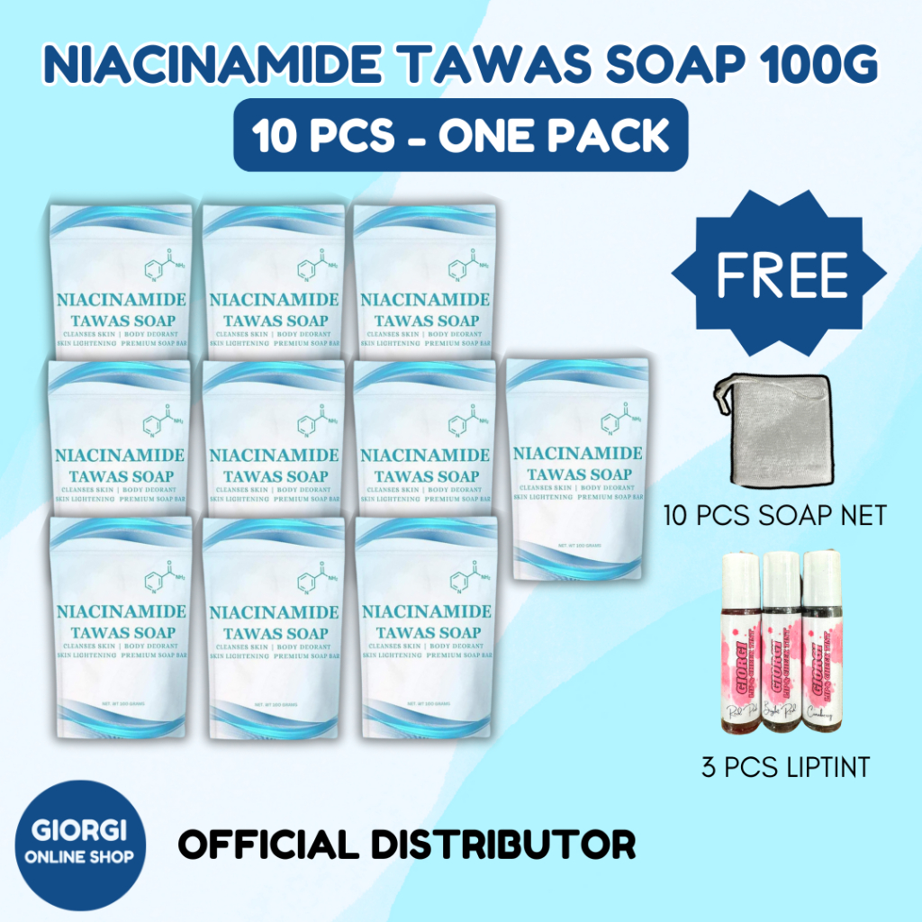 10 PCS Niacinamide Tawas Soap 100g | Anti perspirant Deodorant Whitening Skin Lightening ...