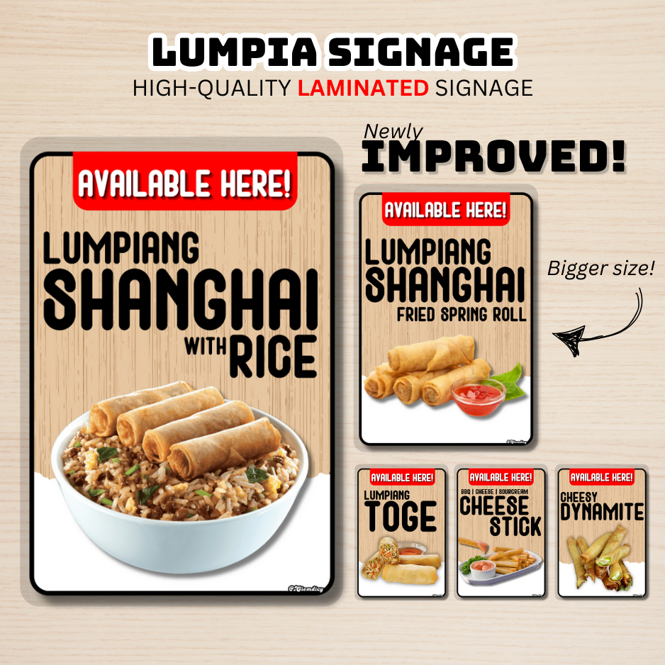 Lumpia Shanghai Signage l Shanghai Rice Signage l Cheese stick Signage ...