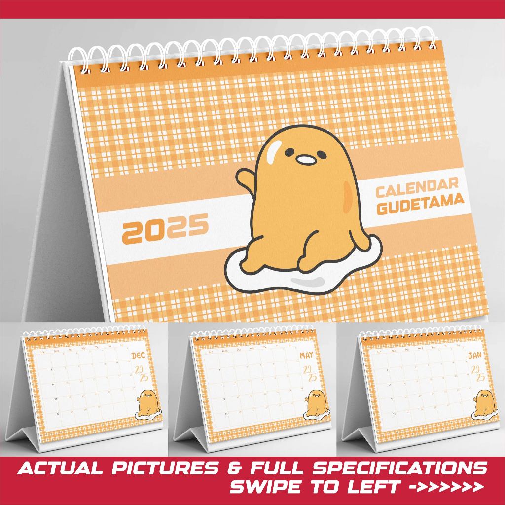 Gudetama A5 Desk Calendar 2025 | Sanrio | Mini Calendar | with Stand ...