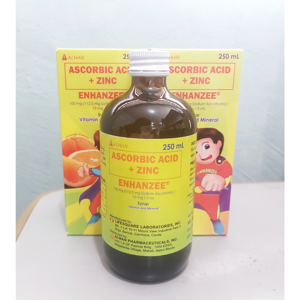 Ascorbic Acid + Zinc Enhanzee 250 ml Syrup Vitamin and Mineral | Shopee ...