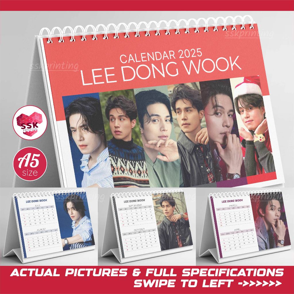 Lee Dong Wook A5 Desk Calendar 2025 | Mini Calendar with Stand ...