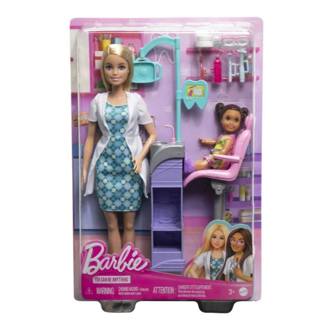 Barbie Careers Dentist Doll Playset with 2 Dolls, Dental Station, Exam ...