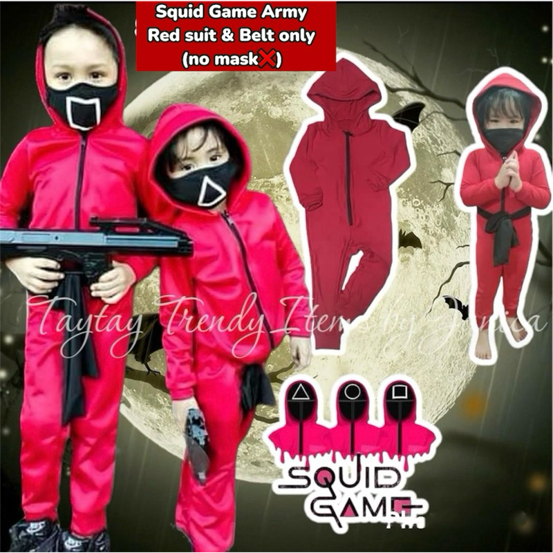 Squid Game Red Army Set For Kids( Red Suit & belt only) NO MASK ...