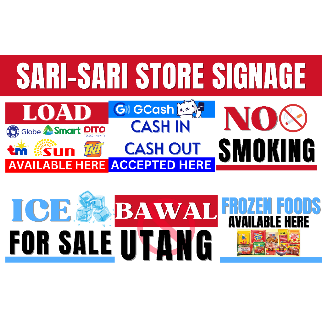 Signage for Sari-sari store A5 Laminated | Shopee Malaysia