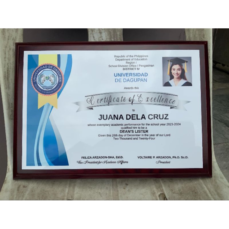 Graduation certificate diploma customized wood plaque wood lamination ...