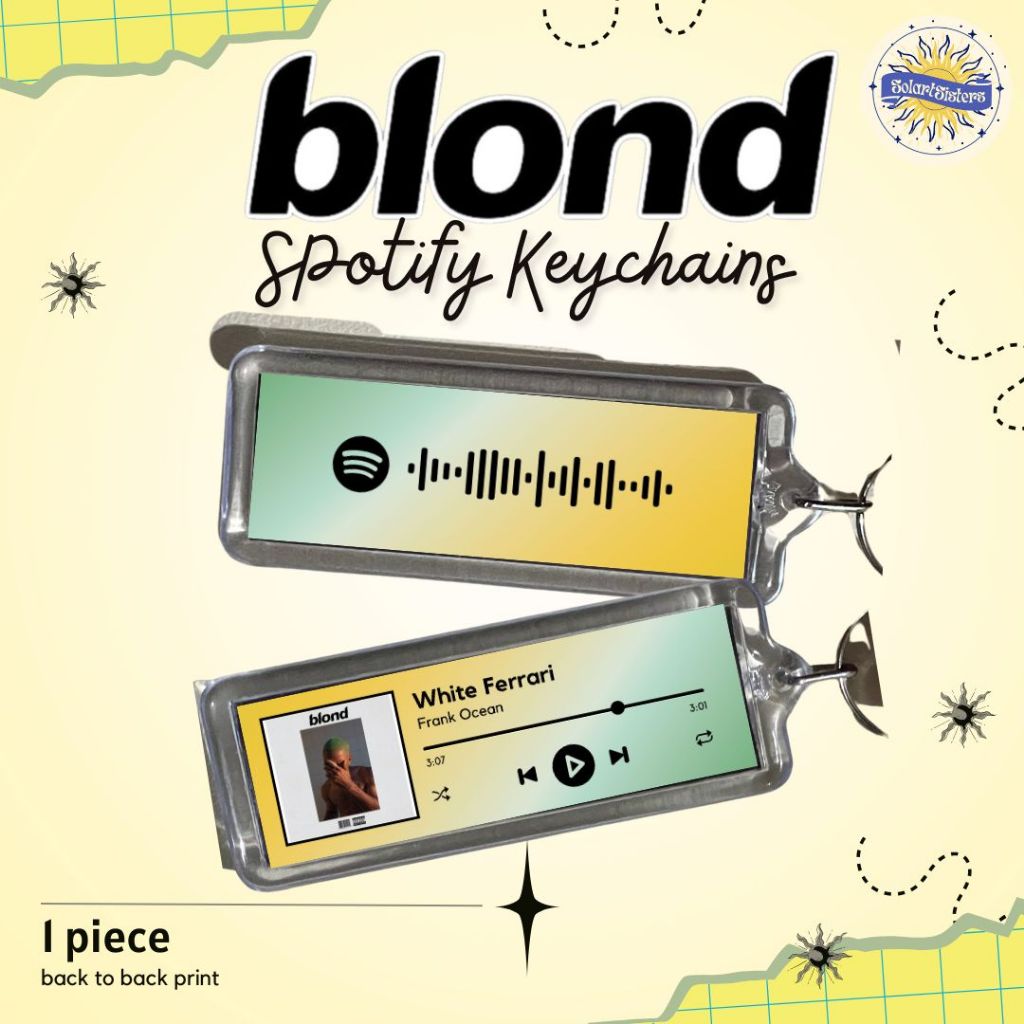 Fanmade Frank Ocean Blond Inspired Spotify Keychains Scannable code ...