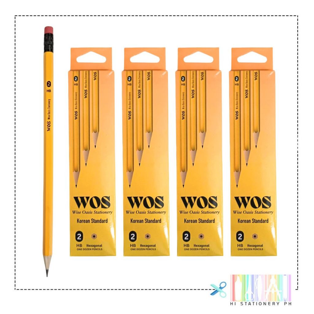 WOS Wise Oasis Stationery Pencil 2HB 1box 1Dozen | Shopee Malaysia