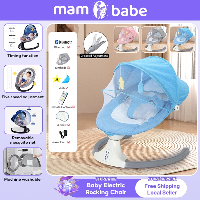 Baby Electric Rocking Chair Net Bluetooth Remote Smart Electric Baby ...