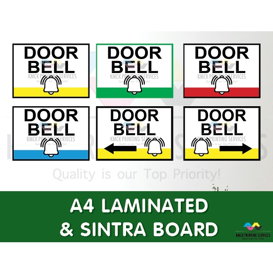 Door Bell Laminated | Sintra Board Signage | Shopee Malaysia