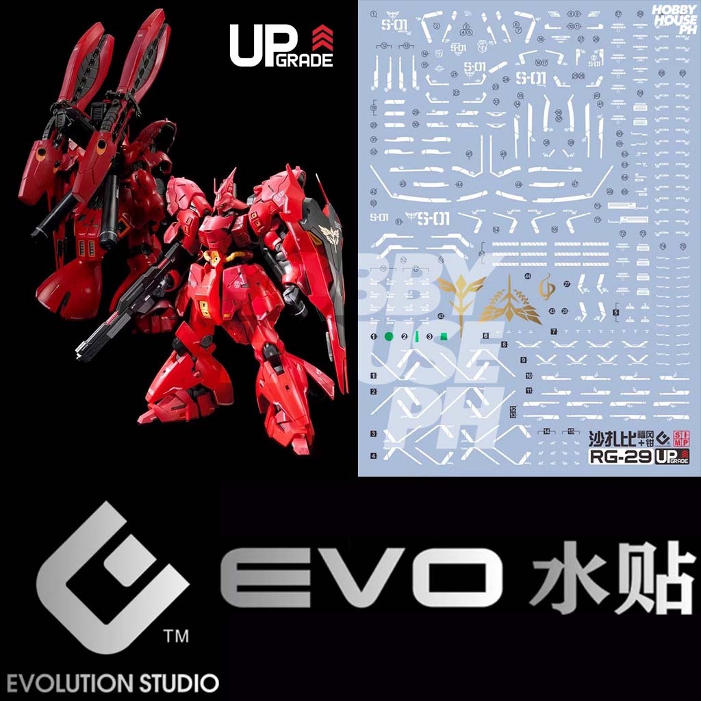 Gundam EVO RG Sazabi Flourescent Waterslide Decals | Shopee Malaysia