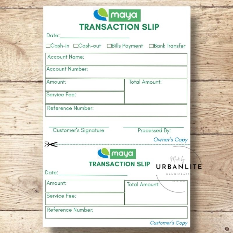 MAYA TRANSACTION SLIP PAD | PAYMAYA CENTER RECEIPT PAD | Shopee Malaysia