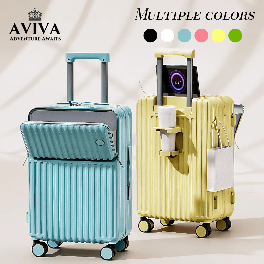 AVIVA Laptop Cabin Luggage Travel Bag 2/3 Front Opening With USB TypeC ...