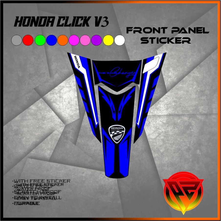 HONDA CLICK V3 FRONT PANEL STICKERS WATERPROOF LAMINATED PRINTING ZONE ...