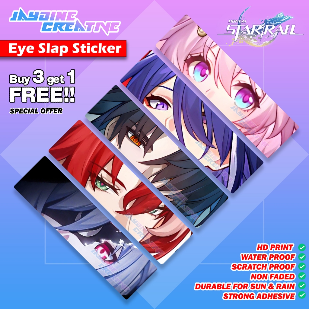 BUY 3 GET 1 - Star Rail - Eye Slap Sticker Indoor Outdoor Vinyl Sticker ...