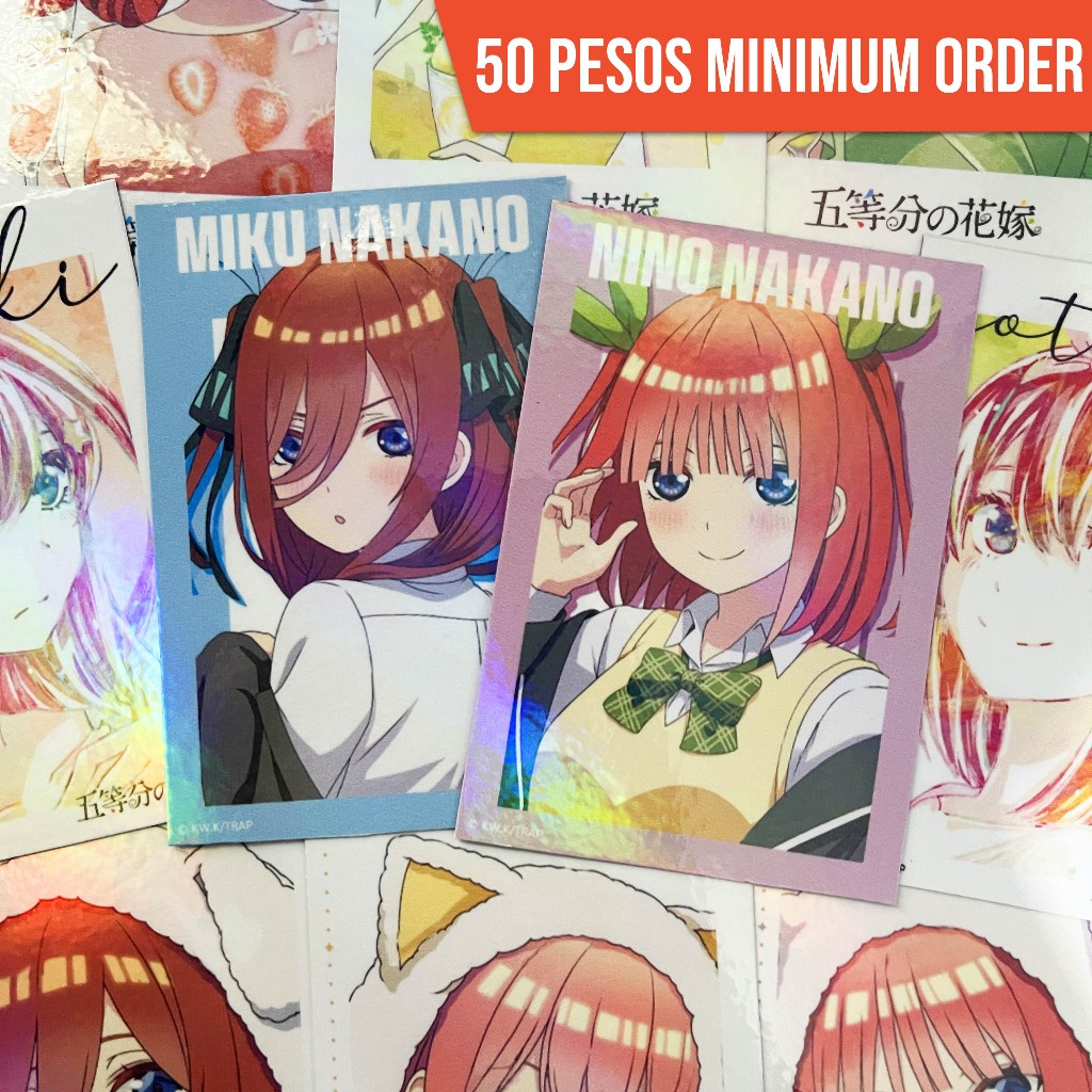 Quintessential Quintuplets Anime Rainbow Photocards (Laminated ...