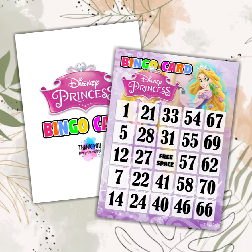 DISNEY PRINCESS Inspired Bingo Cards | Shopee Malaysia