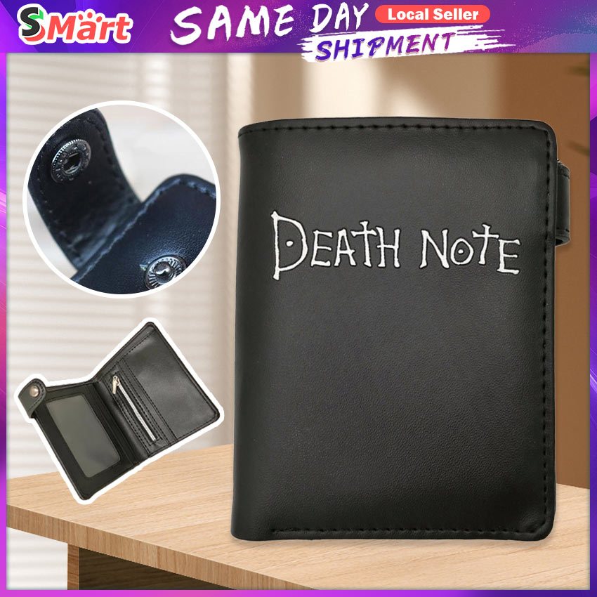 Death Note Anime Black Leather Wallet Men Card and Photo Holder Purse ...