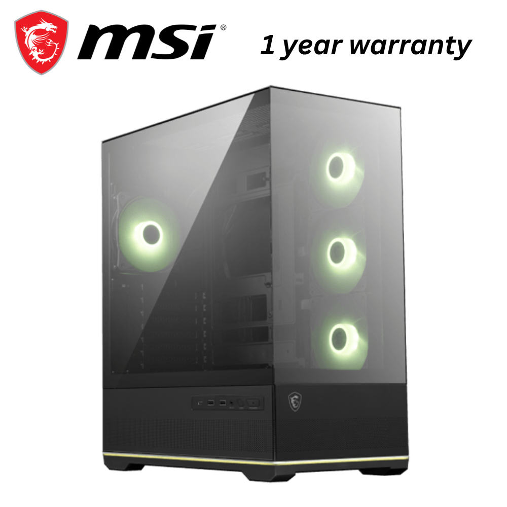 MSI Computer PC Case MAG Pano 110R PZ Black Mid-Tower Tempered Glass ...
