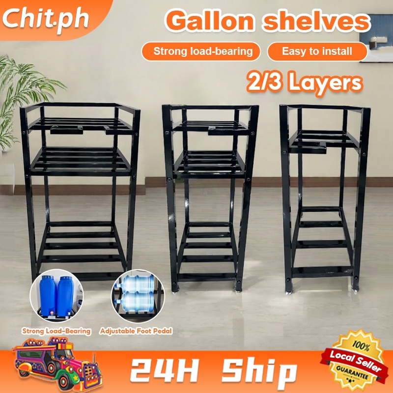 CHIT 2/3 Layers Water Gallon Rack Stand Water Tank Bracket Metal Water ...