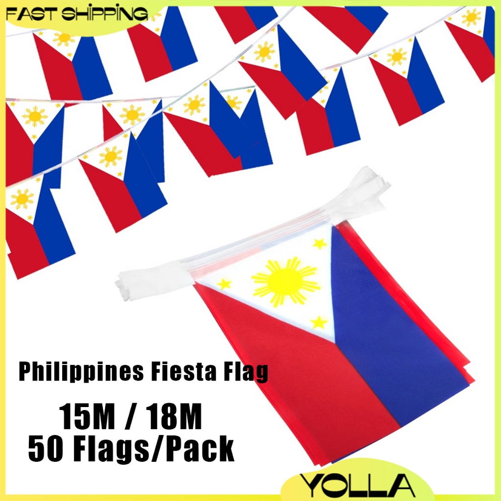 15/18Meters 50Pcs Philippine Fiesta Flag Philippine Flag Banner ...