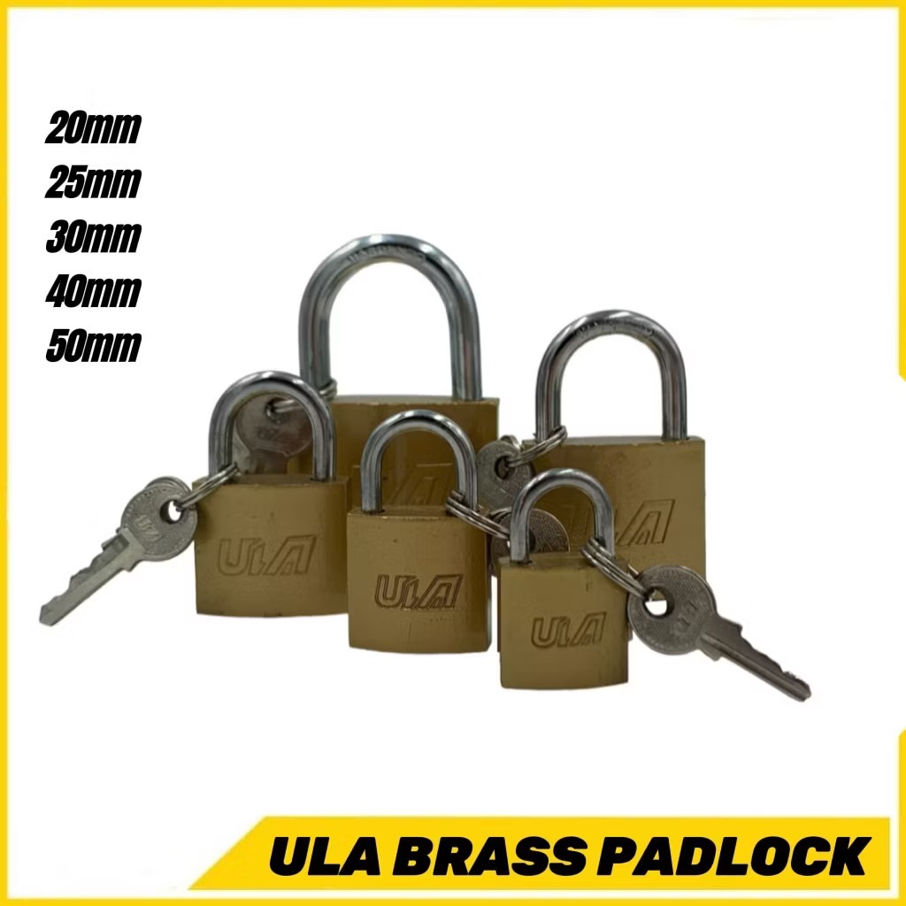 PER PC ULA Brass Padlock with 3 Key, Heavy Duty, 20mm-50mm Sizes ...