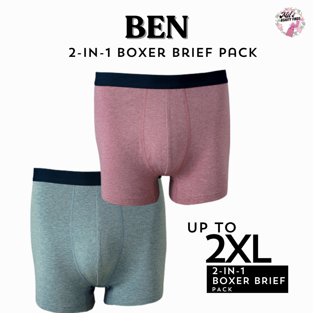 BEN 2-in-1 Boxer Brief Pack | Shopee Malaysia