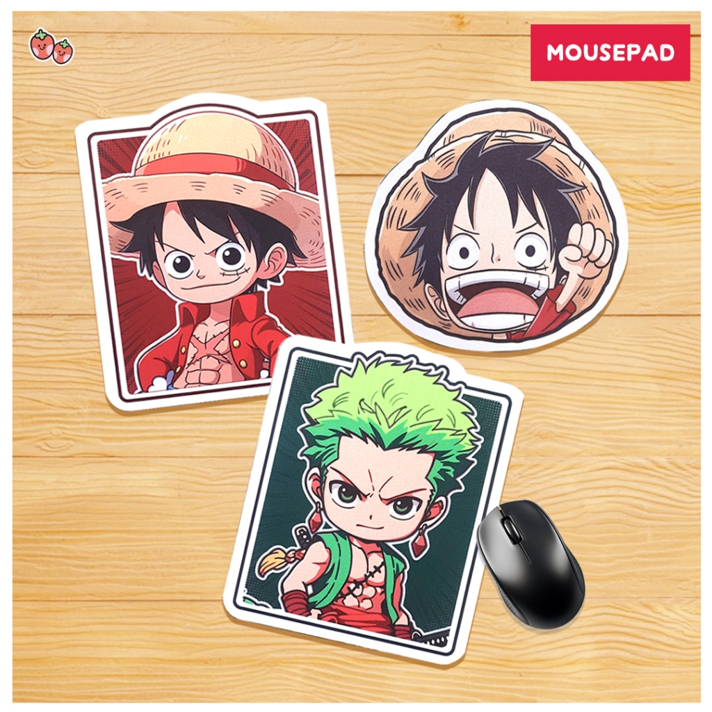 One Piece Mousepad - Chibi Luffy Zorro Cute Kawaii Mouse pad | Shopee ...