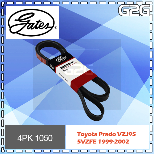 Fan Belt Gates 4PK 1050 Toyota Prado VZJ95 5VZFE 1999-2002 | Shopee ...