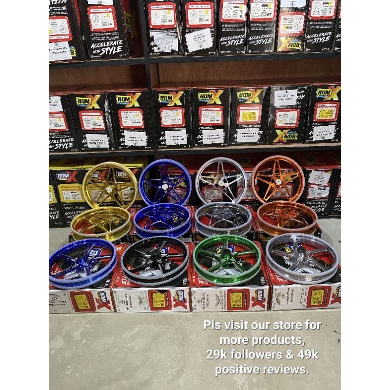Bom Rangsit CNC Star Mags 14" for Mio Sporty/Soulty Silver Blue Orange ...