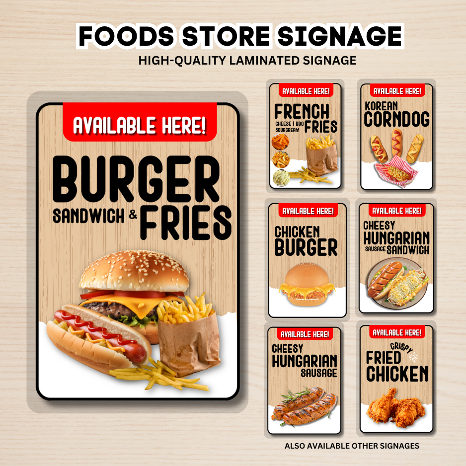 Foods Store Signage l Street Food Signage l Laminated Signage | Sign ...