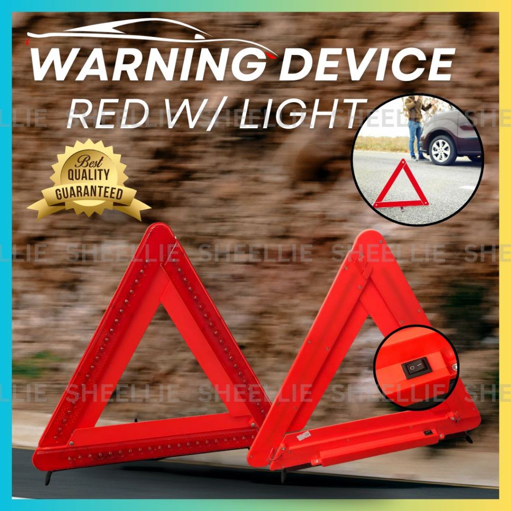 Car Warning Device W/Light Signage Reflective Triangle Car Safety ...