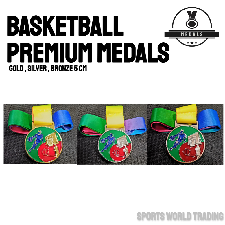 Basketball Colored Premium 5cm Medals ( Customize Available ) | Shopee ...