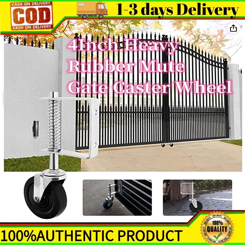 4inch Rubber Mute 100KG Load Capacity Spring Loaded Gate Door Wheel ...