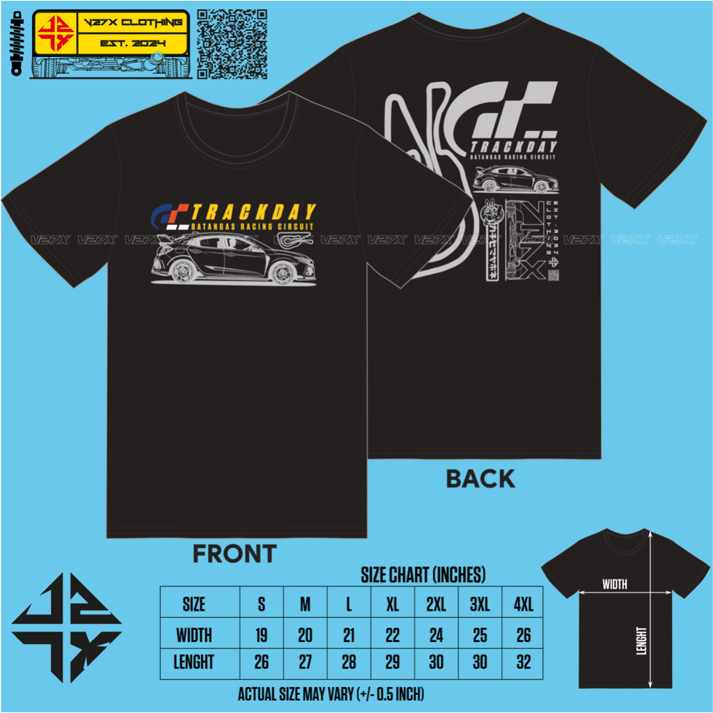 V27X, TRACKDAY SHIRT, HONDA CIVIC TYPE R FK8, TYPE R, V27X CLOTHING, CAR SHIRT, D8 V3 | Shopee ...