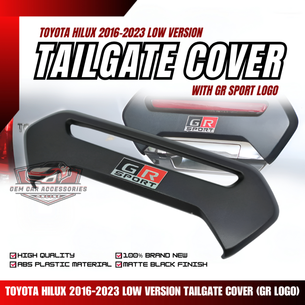 GCAO TOYOTA HILUX 2016-2023 LOW VERSION TAILGATE COVER (GR LOGO) (11068 ...