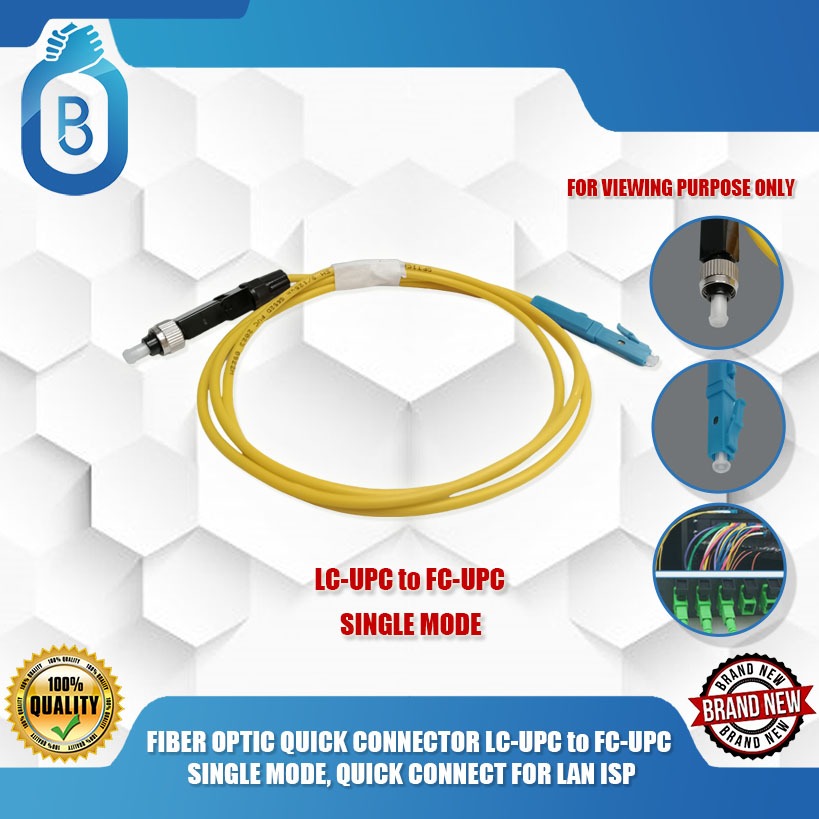 FIBER OPTIC QUICK CONNECTOR LC-UPC to FC-UPC SINGLE MODE, QUICK CONNECT ...