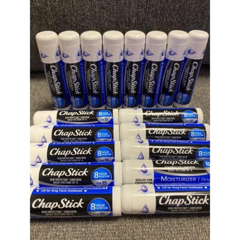 ChapStick Moisturizer Lip Balm Tubes, SPF15 and Skin Protectant USA ...
