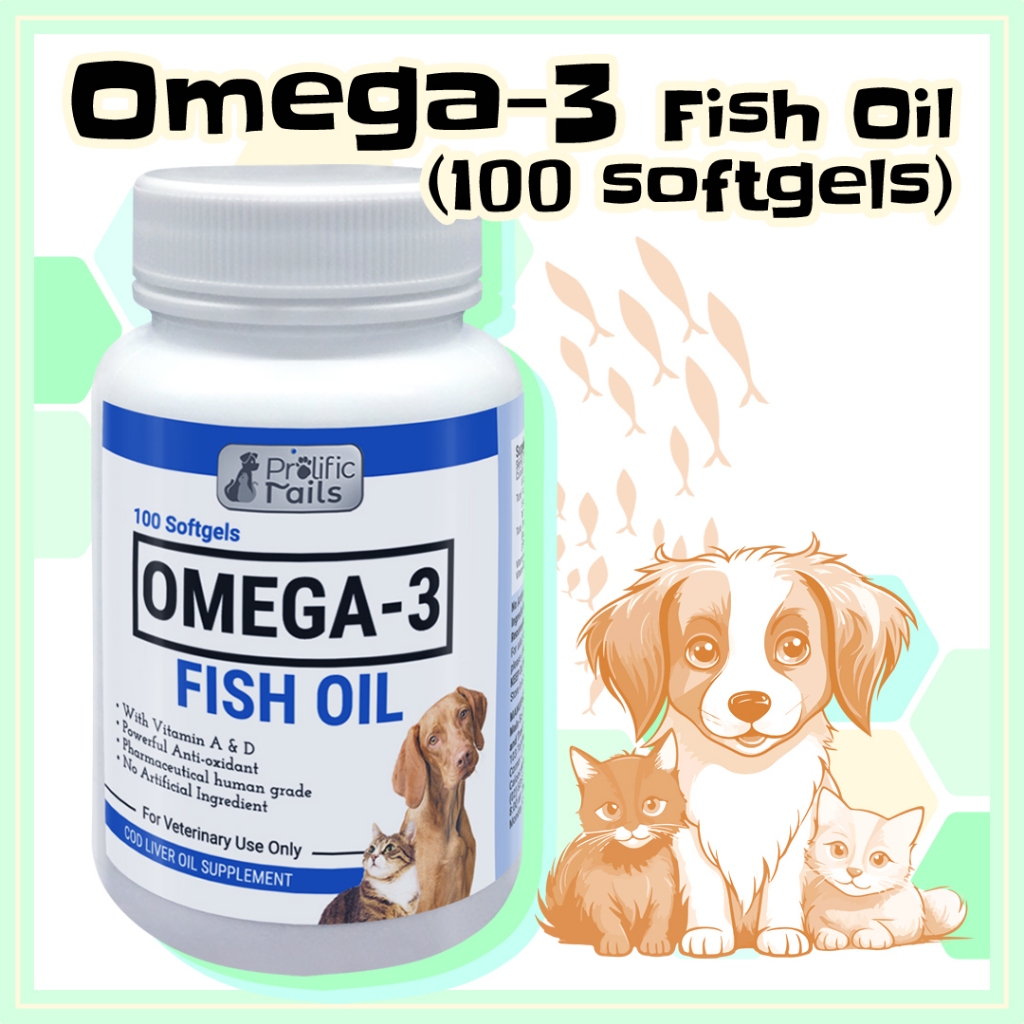 FIPRO-Pro-Strength Omega 3-K9 Fish Oil 100 Soft Gels Dogs and Cats ...