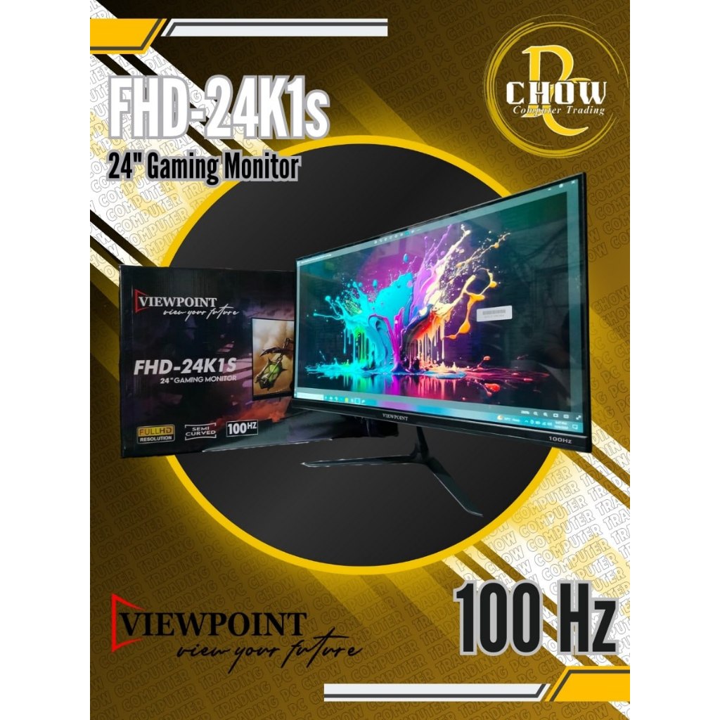 PC CHOW | VIEWPOINT 24inch 100hz Semi Curved Gaming Monitor white and ...