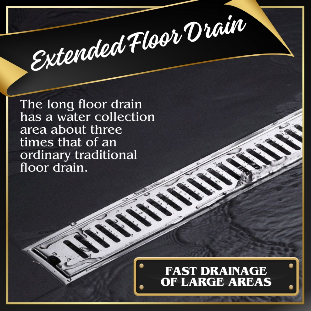 3 Sizes Grid Linear Shower Floor Drain Stainless Bathroom Side Drainer ...